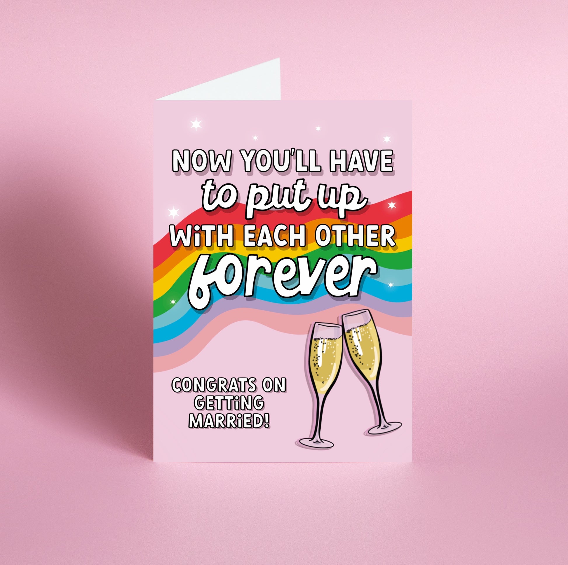 Stuck Together Forever- Newly Married Congratulations Card – Colourful Life
