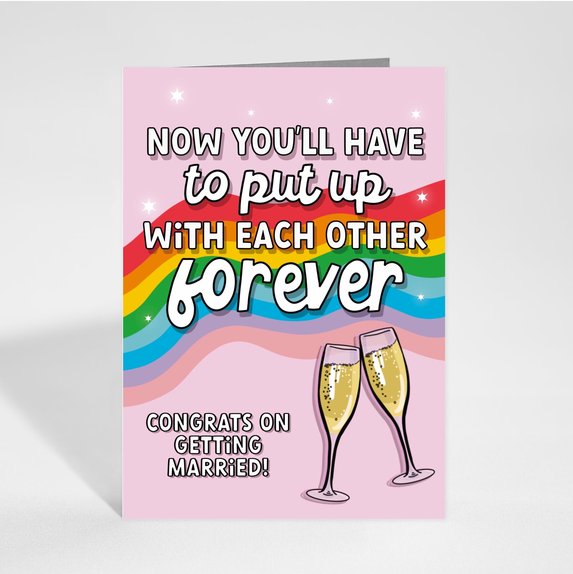 Stuck Together Forever- Newly Married Congratulations Card – Colourful Life